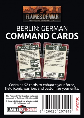 Flames of War Late War Germany Berlin: German Command Cards (FW273C ...