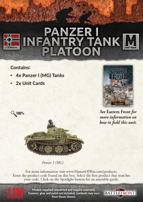 Flames of War Mid War German Panzer I Infantry Tank Platoon (GBX188 ...