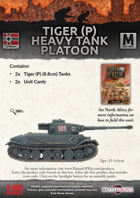 Flames of War Mid War German Tiger (P) - Panzer Command