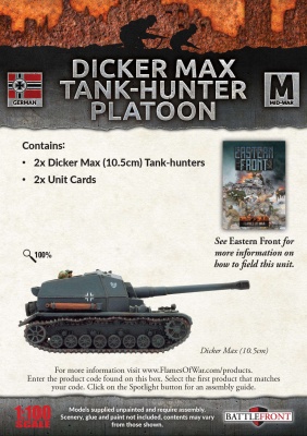 Flames of War Mid War German Dicker Max Tank-hunter Platoon (GBX190 ...
