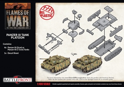 Flames of War Late War Germany Panzer III Tank Platoon (Plastic ...