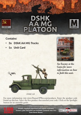 Flames of War Mid War Soviet Union DShK AA MG Platoon (SBX38) - Panzer ...