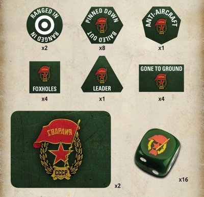 Flames of War Late War Soviet Guards Gaming Set (dice, tokens) (TD050 ...