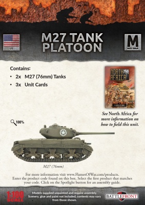 Flames of War Mid War US M27 Medium Tank - Panzer Command