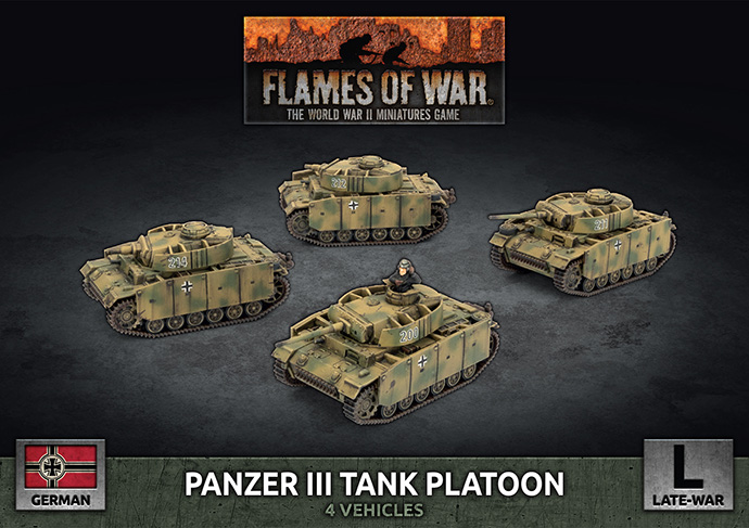 Flames of War Late War Germany Panzer III Tank Platoon (Plastic ...