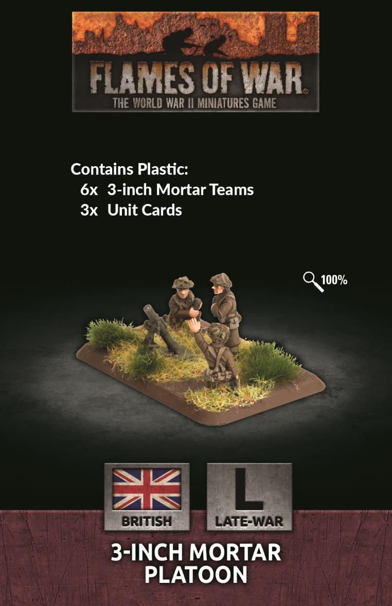 Flames of War: Late War British 3-inch Mortar Platoon (Plastic) (BR729 ...