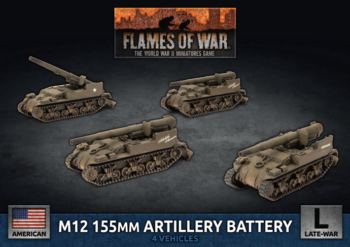 Flames of War Late War US M12 155mm Artillery Battery (UBX84) - Panzer ...