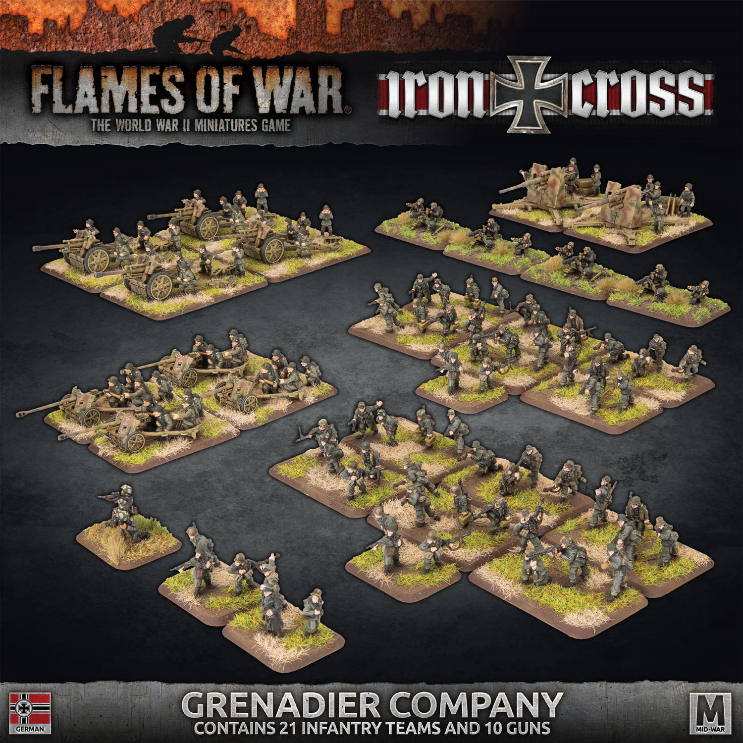 Flames of War Mid War German Iron Cross Grenadier Company Army Deal ...